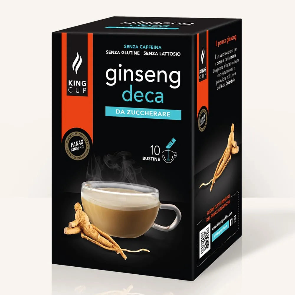 Caffè al Ginseng Deca - 10 bustine solubili da Zuccherare – King Cup Coffee