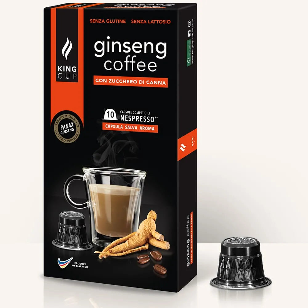 Caffè al Ginseng con zucchero di canna - Capsule Nespresso®* – King Cup ...